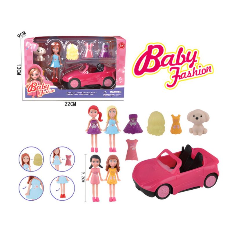 SET MUÑEQUITA CON AUTO Y ACCESORIOS MARZ-010 – ZUMO – VIOLETA – Procel ...